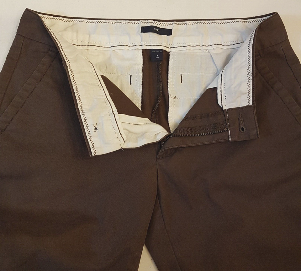 Gap Brown Casual Pants size 2 long 100% Cotton Slacks 33 inch inseam | eBay
