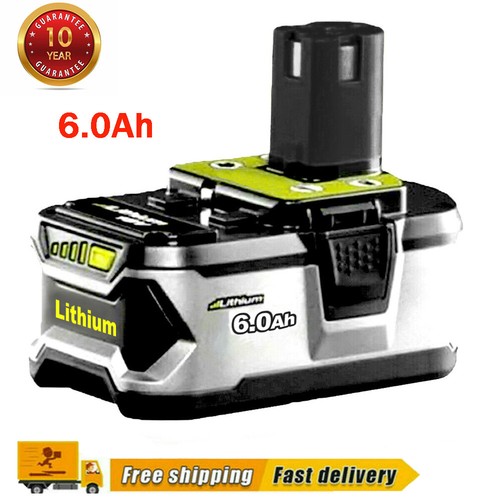 18V 6.0Ah For Ryobi P108 ONE+ Plus Lithium-Ion Battery P102 RB18L13 ...