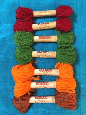 NEW Patons Beehive Tapestry Wool Mixed Lot of 7 Skeins Colors England ...