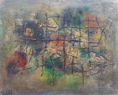 ISRAEL PALDI (1892-1979), Huge Oil on Canvas, Impasto Colorful Abstract ...