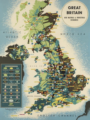 Great Britain Map Poster by Vintage Travel Posters Giclee Print Ships ...