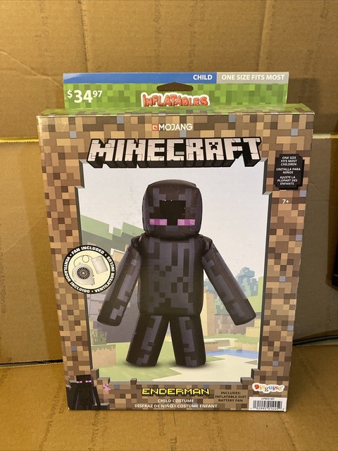 Minecraft Enderman Inflatable Halloween Costume & Fan One Size Fits ...