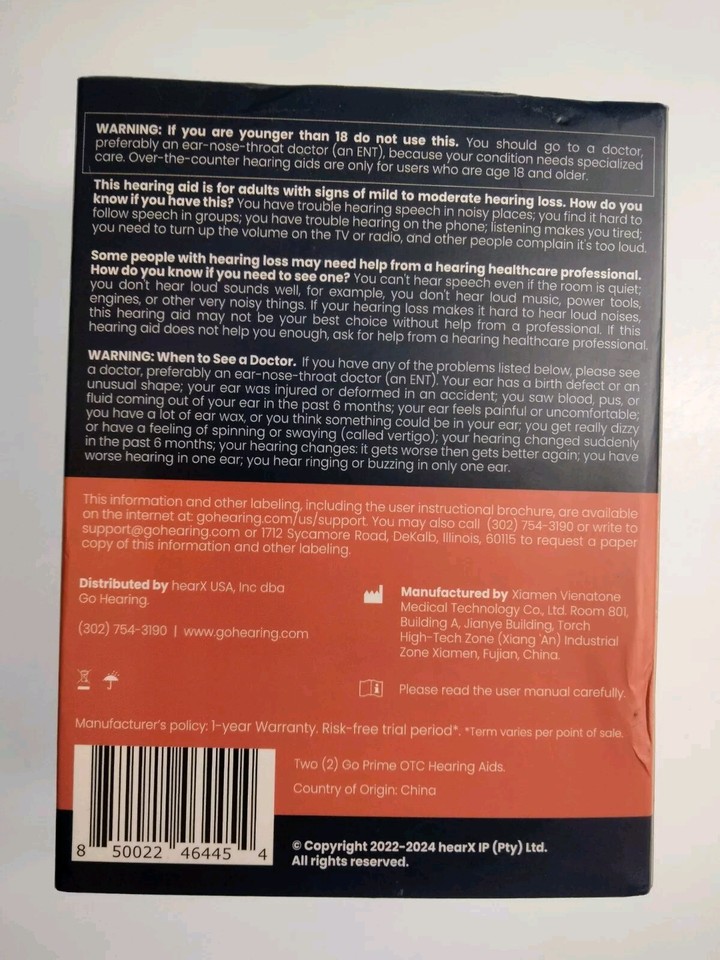 Go Hearing - Go Prime Rechargeable OTC Hearing Aids with Charging Case ...