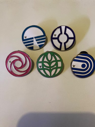Disney Pins Set of Five Hidden Mickey Epcot Logo | eBay