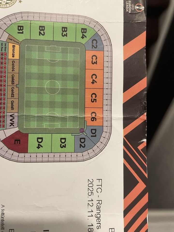 Ferencvaros V Rangers Ticket Stub UEFA Europa League | eBay UK