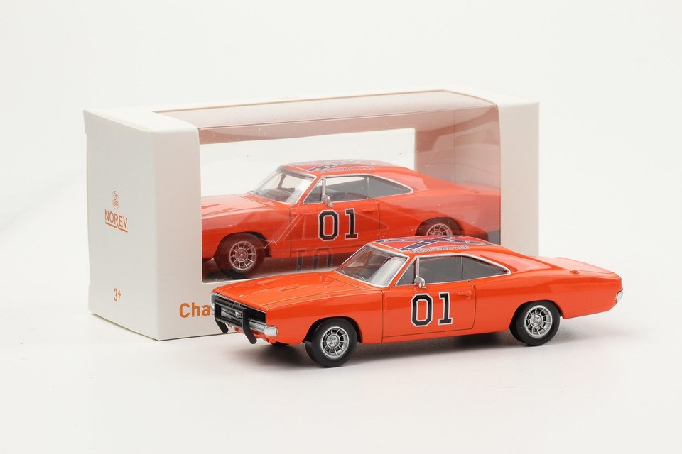 1:43 Dodge Charger 1969 General Lee Movie Car with Flag 1:43 Norev Jet ...
