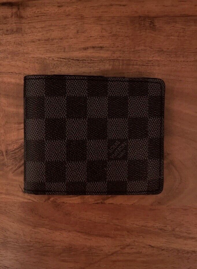 Louis Vuitton Checkered Leather Bifold Wallet LV Monogram Men | eBay