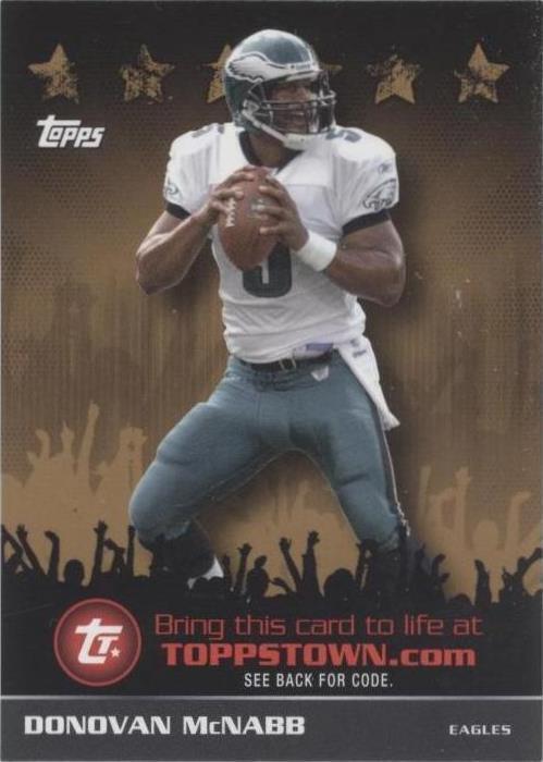 2009 Topps - Toppstown Redemption Code Cards Donovan McNabb #TTT1 Gold ...