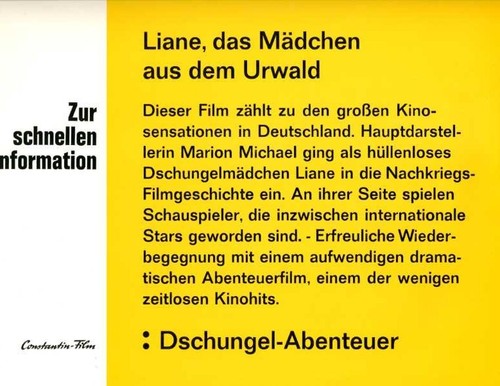 Liane, das Mädchen aus dem Urwald ORIGINAL Aushangfoto Marion Michael ...