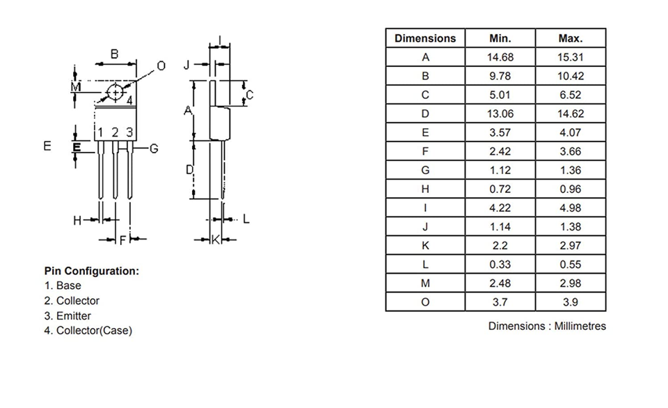 10pcs MJE3055T MJE3055 NPN Transistor 10A 60V TO-220 General Purpose ...
