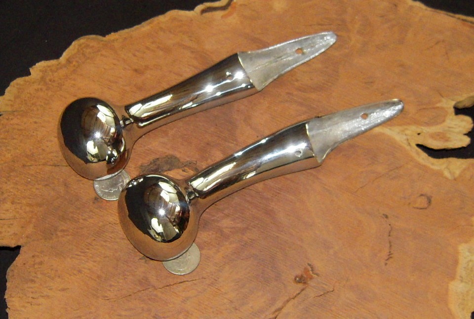 JWL (2) Hames Solid Brass Chromed Walking Stick Cane Handle 8" Long 3 ...