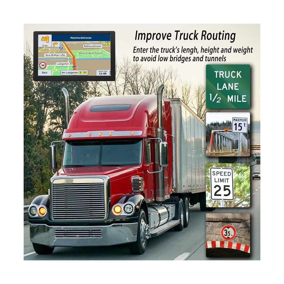 LOVPOI GPS Navigation for Truck Car, 9 inch Trucker GPS for Semi Truck ...