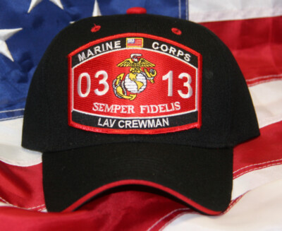 MOS 0313 LAV CREWMAN US MARINES HAT PATCH CAP PIN UP US MARINES VETERAN ...