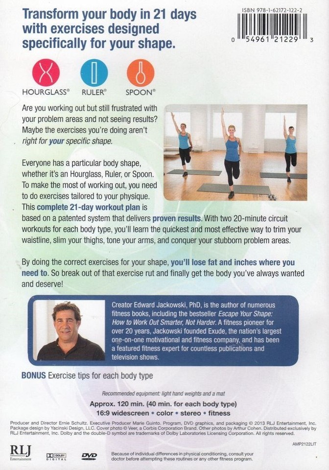 ESCAPE YOUR SHAPE 21 DAY TOTAL BODY MAKEOVER DVD NEW SEALED FOR ALL ...