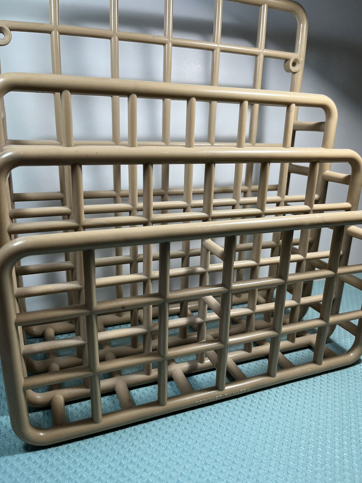 Yaffa Desk Organizer Tan Shelf Catch All Wall Mount Vintage 1983 Retro ...