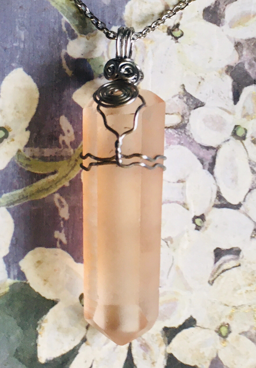 Natural quartz crystal point wire wrapped pendant necklace | eBay