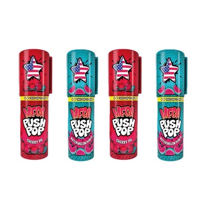 Bazooka Mega push pop lollipops 2x Cherry 2x Watermelon Punch Flavour ...