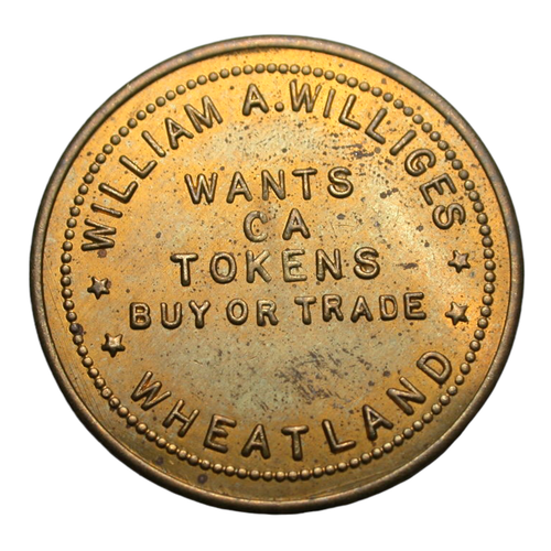 Wheatland, CA William A. Williges G/F 1 Drink Token | eBay
