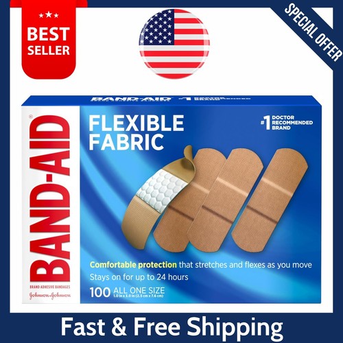 Band-Aid Brand Flexible Fabric Adhesive Bandages, 100 Count, Free ...