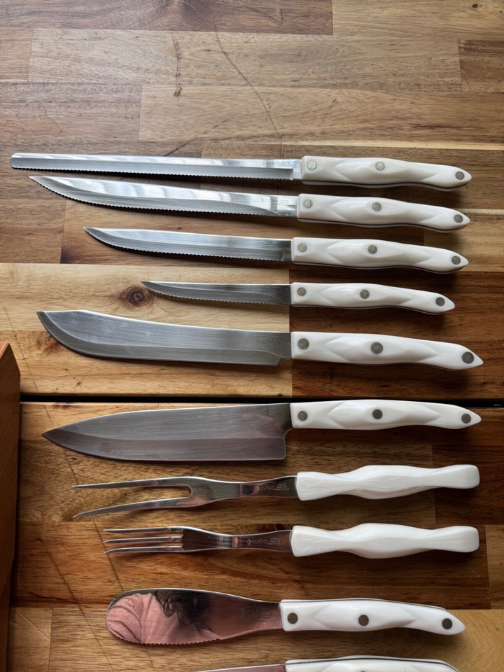 cutco knives set with block, pearl white, 18 piece | eBay