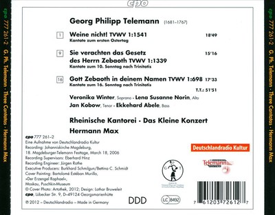 DAS KLEINE KONZERT/HERMANN MAX GOTT ZEBAOTH IN DEINEM NAMEN: TELEMANN ...