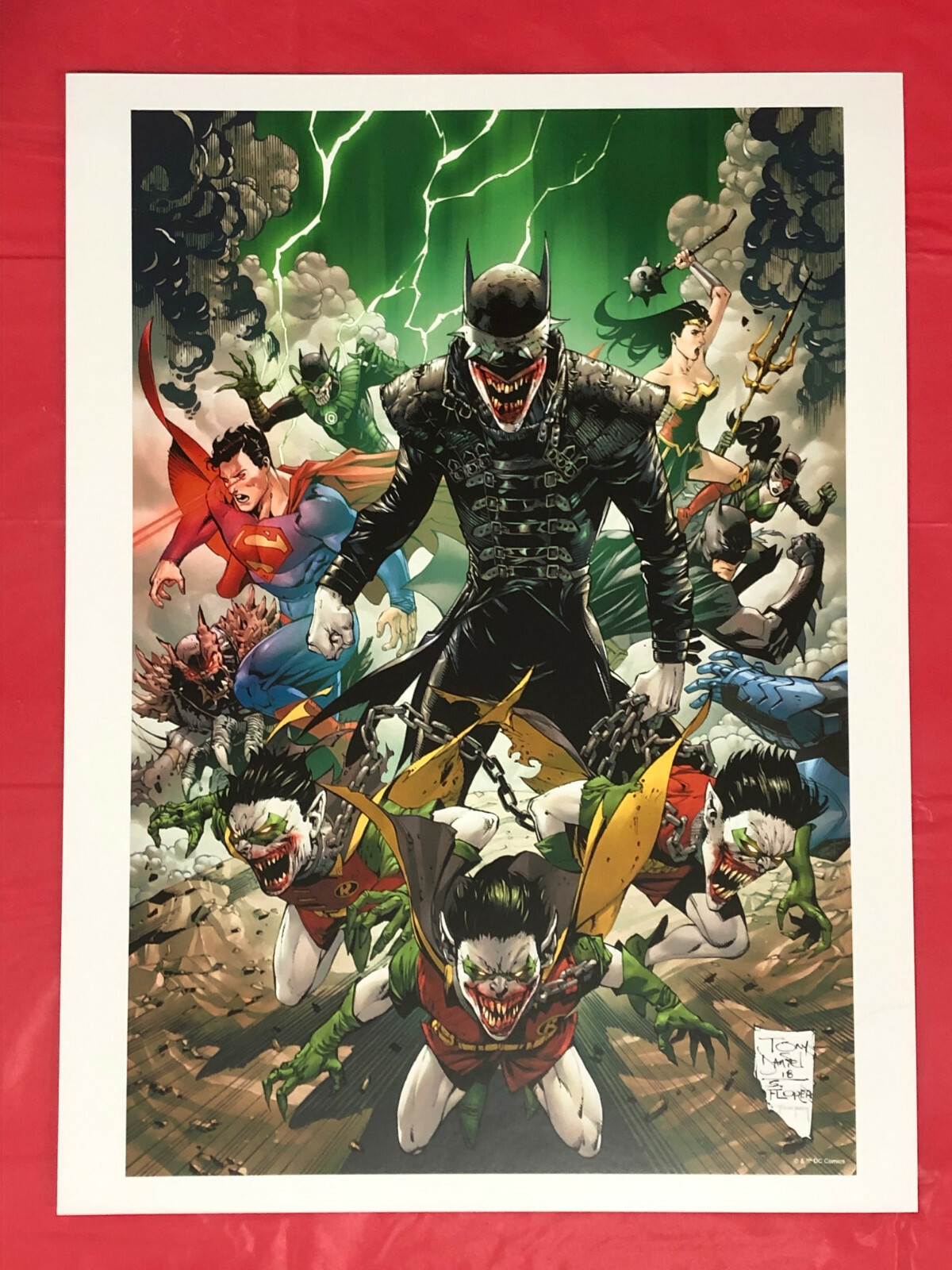 JIM LEE BATMAN WHO LAUGHS POSTER METAL 12X16NMSHPPDFLAT FREAKY ROBINS ...