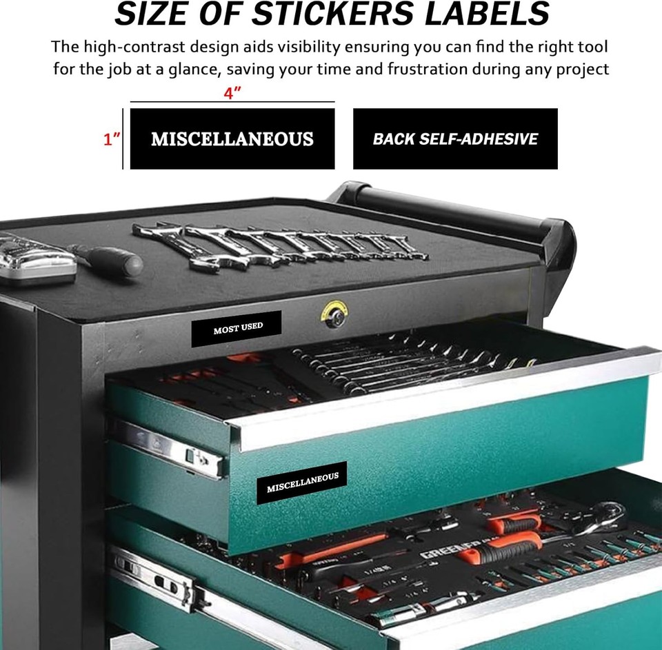 Toolbox Organization Stickers,176 Pcs Tool Chest Label Stickers with ...