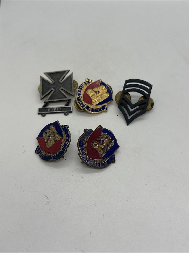 Vtg Military Pin Lot Rifle Pin -5 Pins | eBay