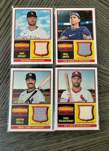 Lot of (4) 2025 Topps Heritage Clubhouse Collection Relic Cards | eBay
