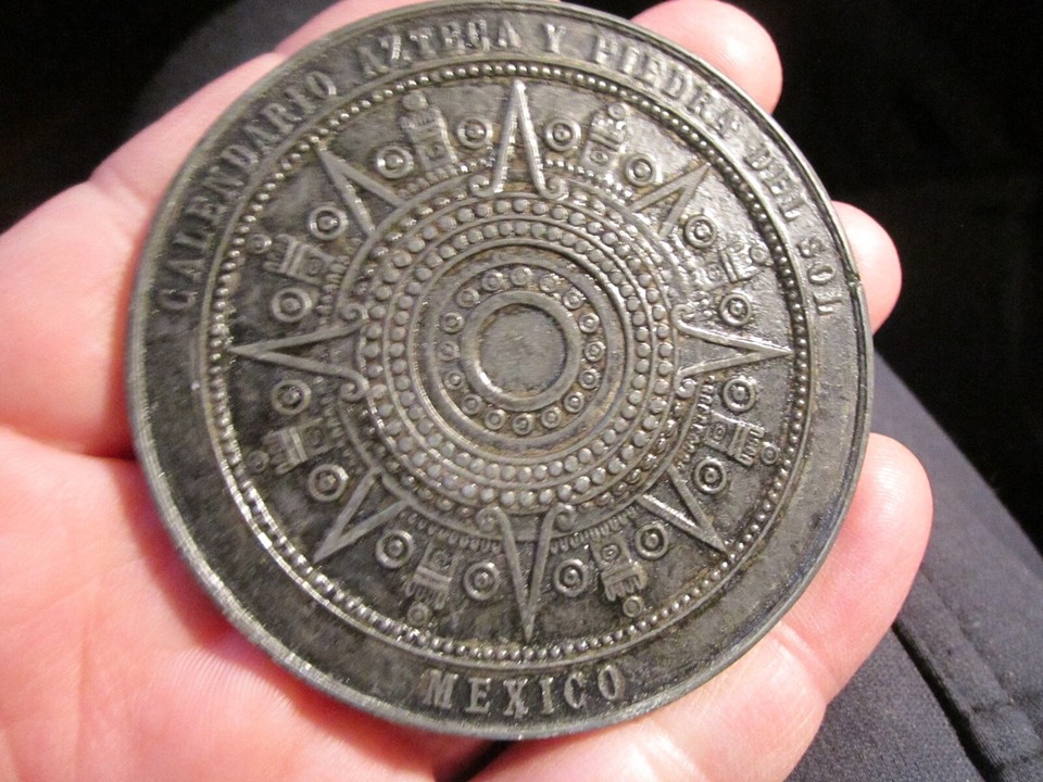 VINTAGE AZTEC SUN DIAL DECORATIVE MEDALION 3" IN DIAMETER- TK-4 | eBay