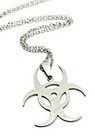 Biohazard Pendant Necklace Stainless Steel 22" Chain Symbol Anarchy ...