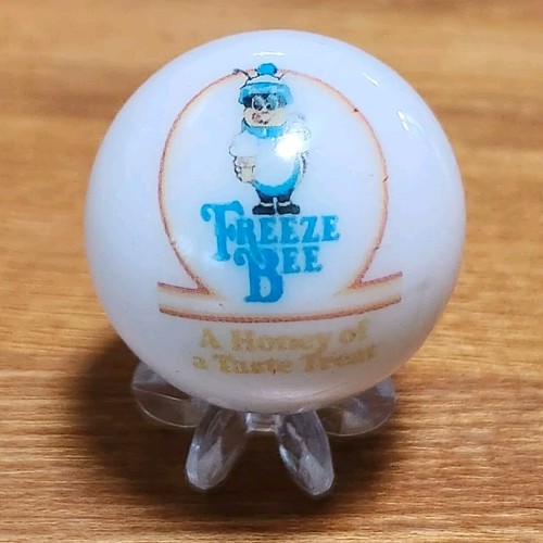 DAIRY FREEZE BEE ICE CREAM ADVERTISING MARBLE 1" SHOOTER & STAND ...
