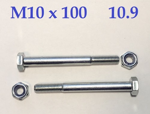 10 St. Schraube DIN EN IS0 4014 M10x100 10.9, Mutter DIN 985 M10 Kl.10 ...