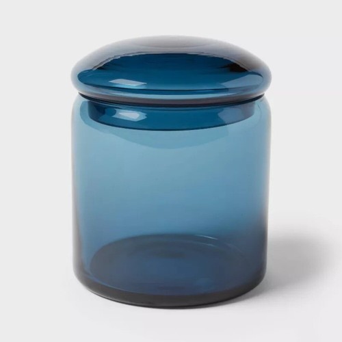 Colored Glass Bath Canister Blue | eBay