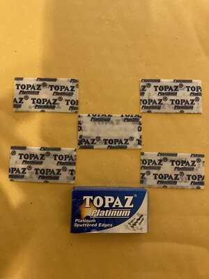 5 Double Edge Razor Blades, Topaz Platinum Sputtered Edges | eBay