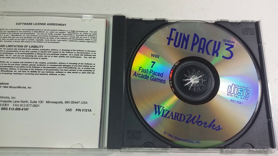Fun Pack 3 For Windows PC CD-Rom 1994 VGA Graphic 7 Arcade Games Python ...