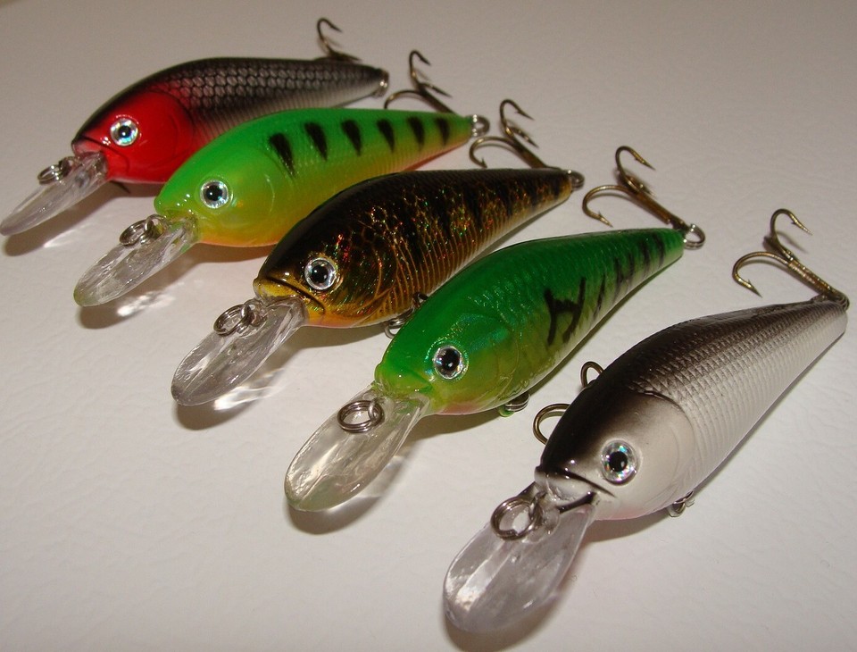 Lure Set L5as-Bass Fishing Plug-Shallow Depth Diver 5 New Crankbaits ...