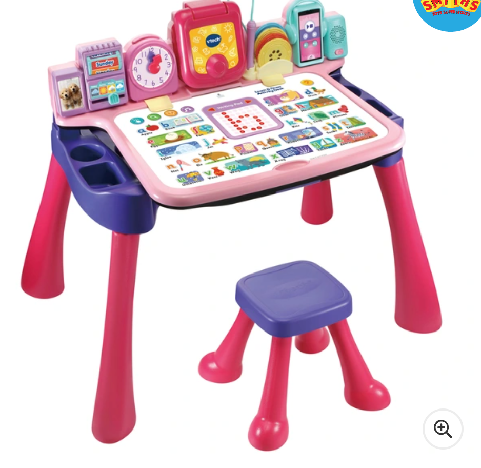 VTech Draw and Learn Activity Desk Pink - Kids Playset Learning Toys ...