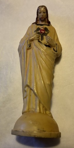 VINTAGE PLASTIC SACRED HEART OF JESUS Dashboard Magnetic ORNAMENT Made ...