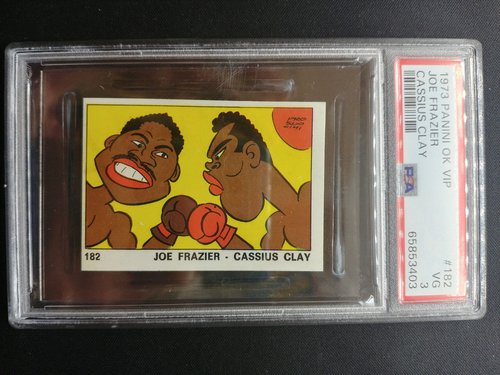 Sticker 1973 Panini OK VIP #182 JOE FRAZIER - CASSIUS CLAY PSA 3 | eBay