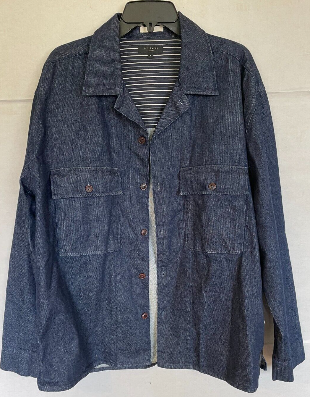 Ted Baker Baen Denim Utility Shacket mens SIZE (6) XXL XXLARGE BLUE ...