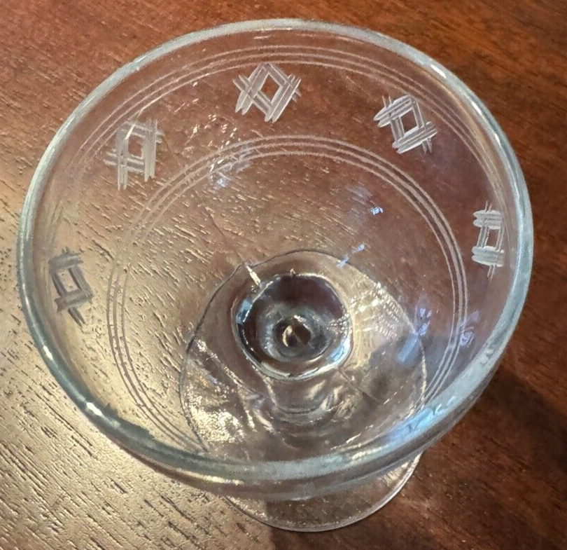 Set of 4 Vintage 'Criss Cross Bands' by Standard Glass Stemmed Cordial ...