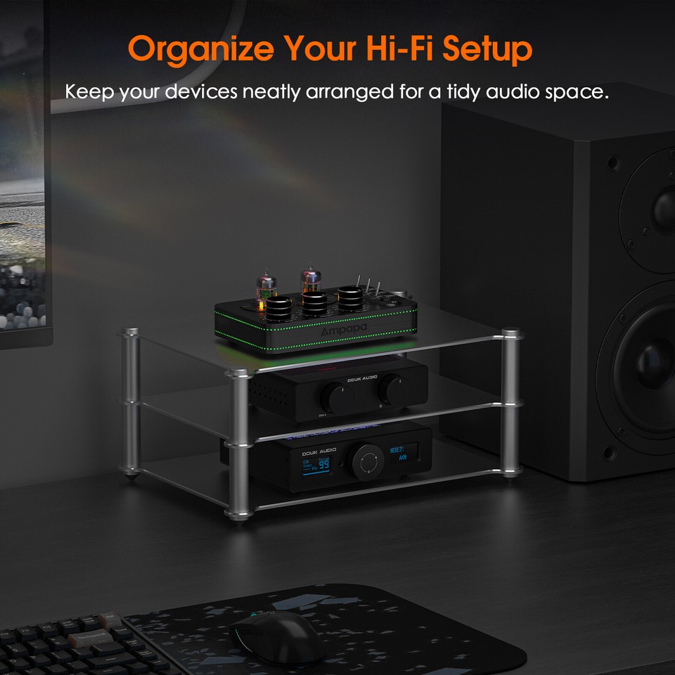Multi-layer Aluminum Audio Rack Mount Stand for Desktop Amplifier ...