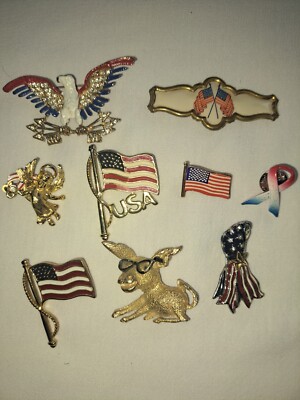 Lot Of Nine Vintage Patriotic Pins | eBay