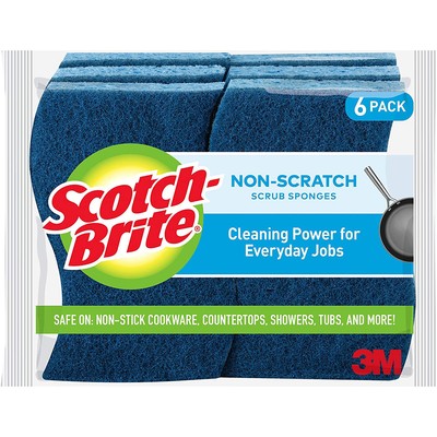 3M Scotch-Brite Sponges: scrub sponge (Blue) non-scratch *6-pack ...