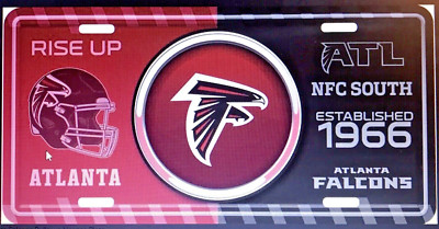 Falcons License Plate Bullseye Aluminum Car Truck Metal Tag NFL Atlanta ...