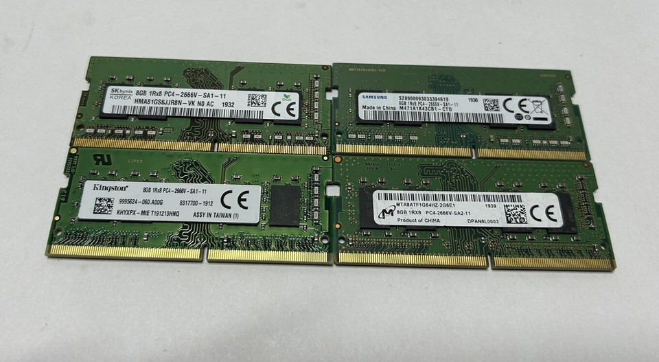 Lot of 50 DDR4 8GB PC4-2666V Laptop Memory RAM Mixed Major Brands | eBay