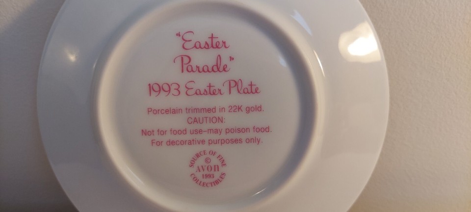 AVON "EASTER PARADE" 1993 5" PORCELAIN 22K GOLD TRIMMED COLLECTORS ...