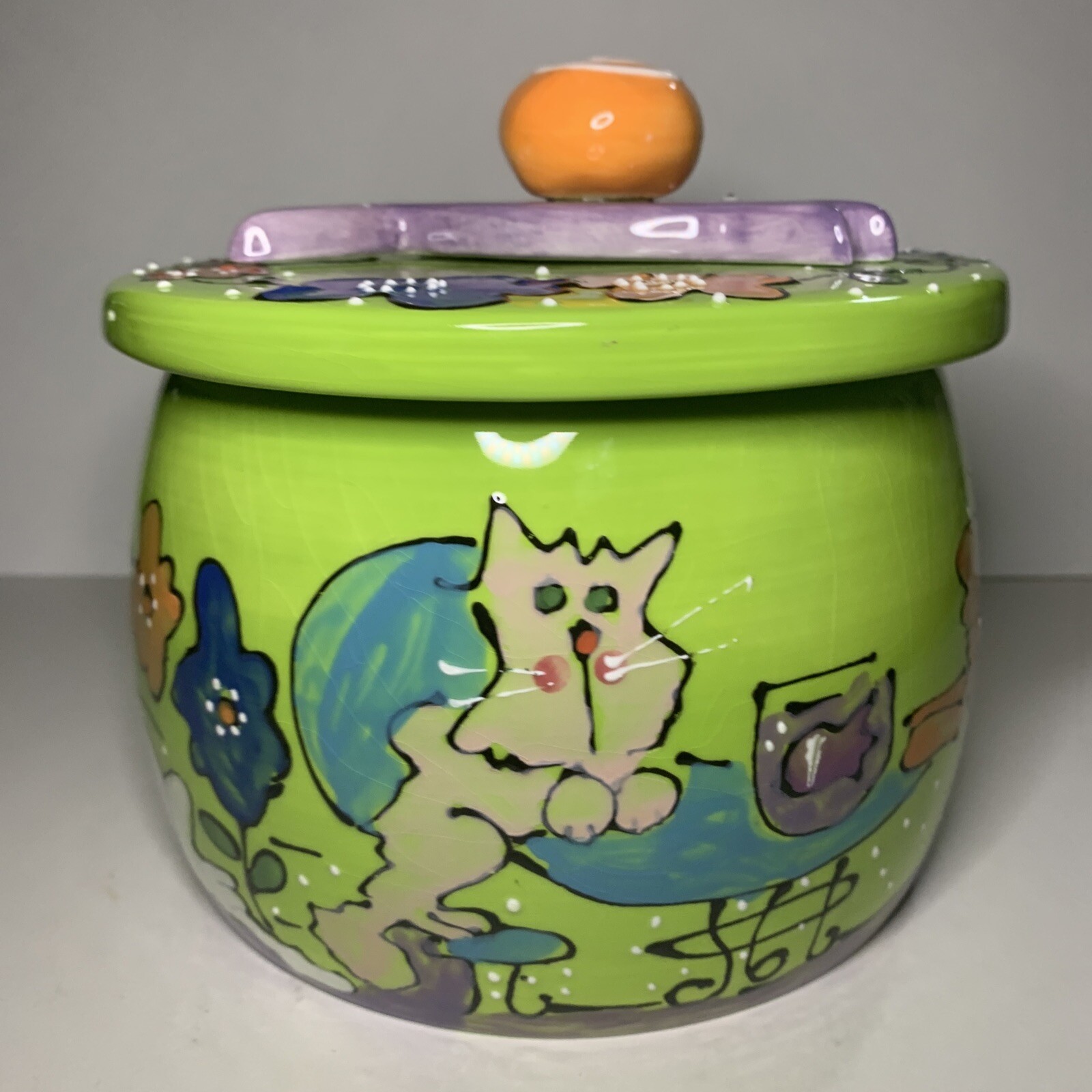 Vintage Ceramic Treat Jar Cat Dog or People Cookie Jar Debby Carman | eBay