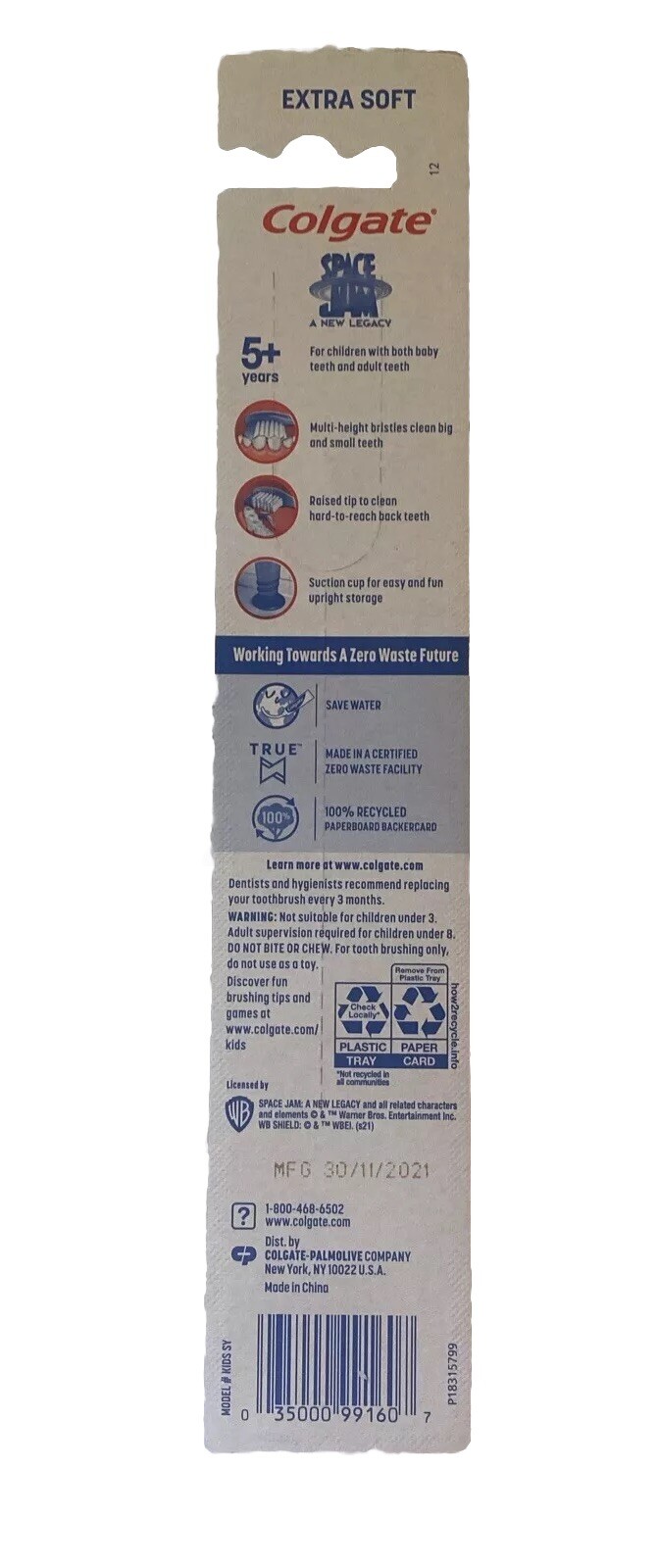 Colgate Space Jam Lebron James And Bugs Bunny Kids Toothbrush Lot Of 3 ...